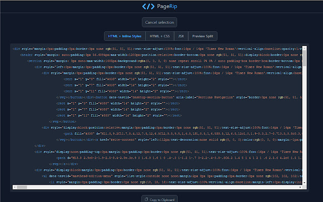 PageRip (HTML + CSS Extract) -Chrome Developer Tools extension - 易解析 ...